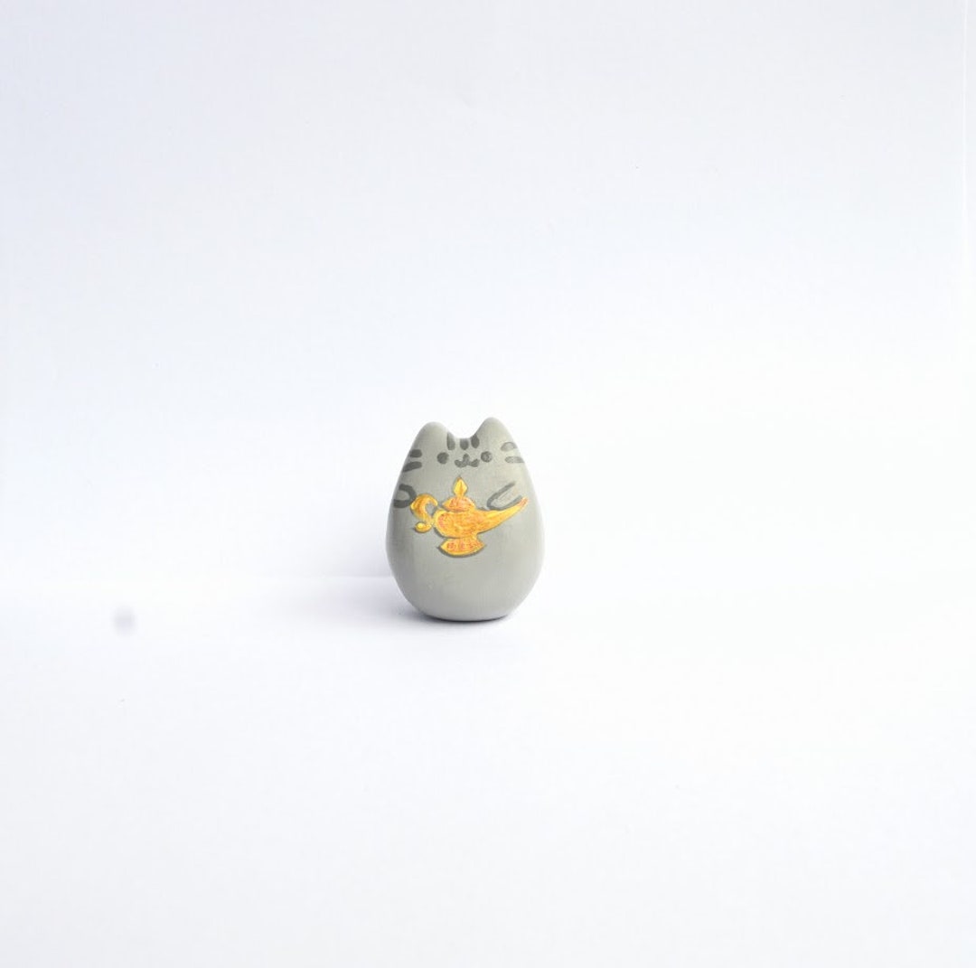 CLEARANCE -pusheen the Cat Fat Gray Golden Lamp Genie Funny Cute Clay ...