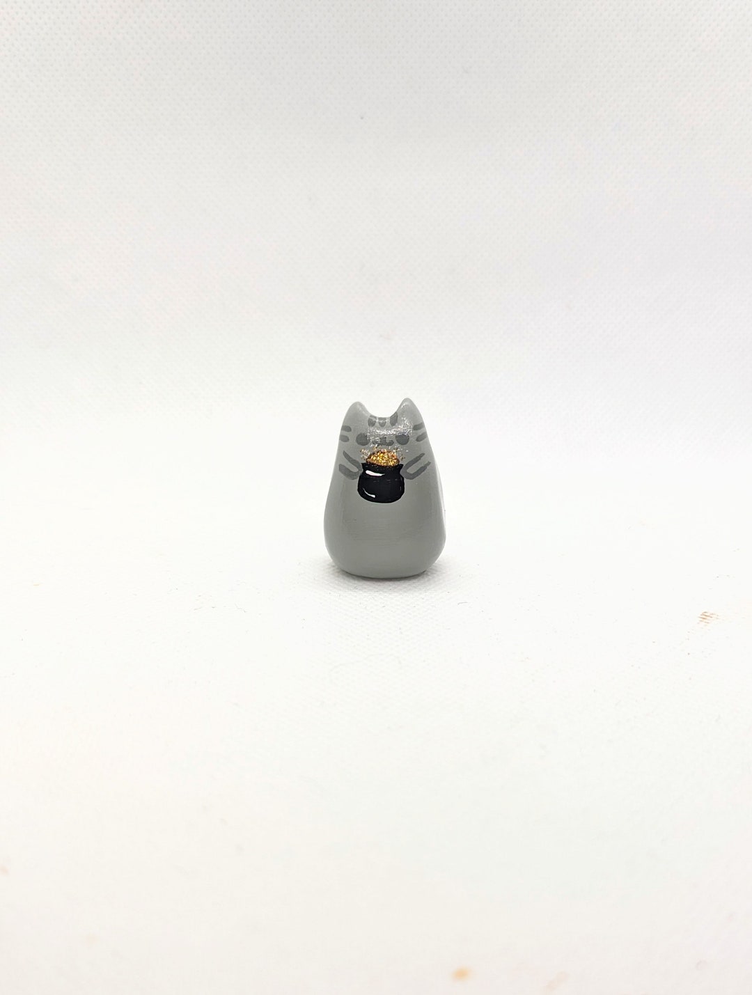 Pusheen the Cat Fat Gray Kitty Pot of Gold Figure Figurine Chibi Kawaii ...