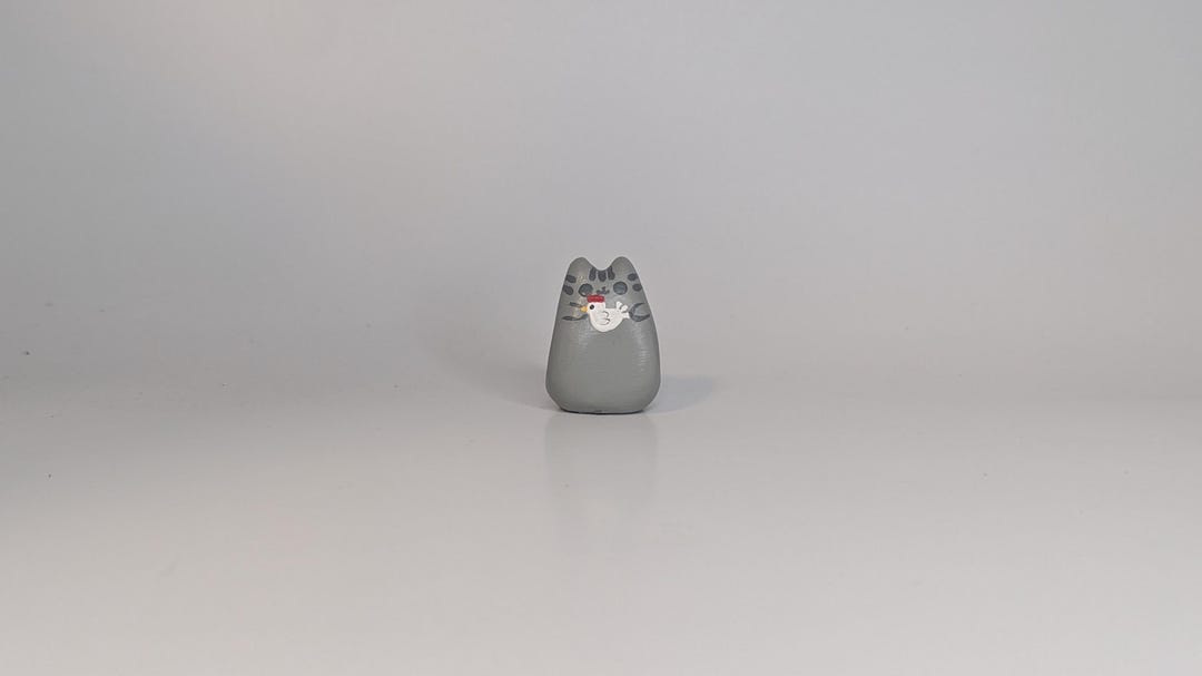 Pusheen the Cat Fat Gray Kitty Chicken Chick Figure Statue Figurine ...