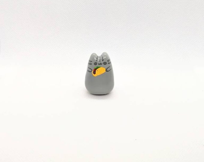 Pusheen the Cat Fat Gray Kitty Taco Food Figure Figurine Chibi Kawaii ...