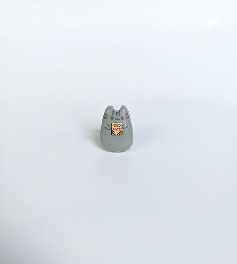 Pusheen the Cat Fat Gray Kitty Crayon Art Funny Cute Figure - Etsy