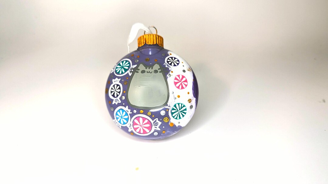 Pusheen the Cat Fat Gray Kitty Fun Colorful Christmas Plastic Bulb ...