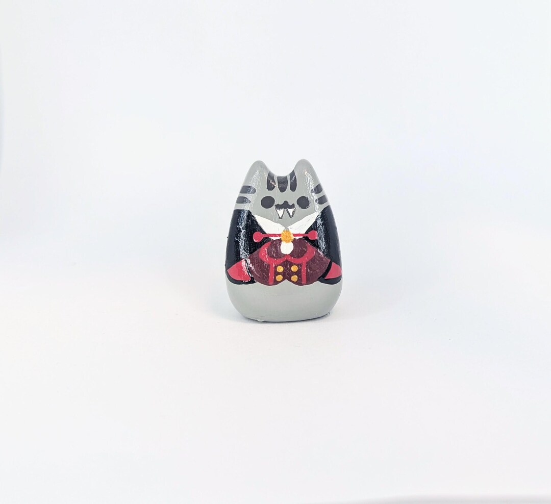 Pusheen the Cat Fat Gray Kitty Dracula Vampire Costume Halloween Figure ...