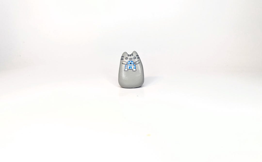 Pusheen the Cat Fat Gray Star Wars R2-D2 Figure Figurine Chibi Kawaii ...