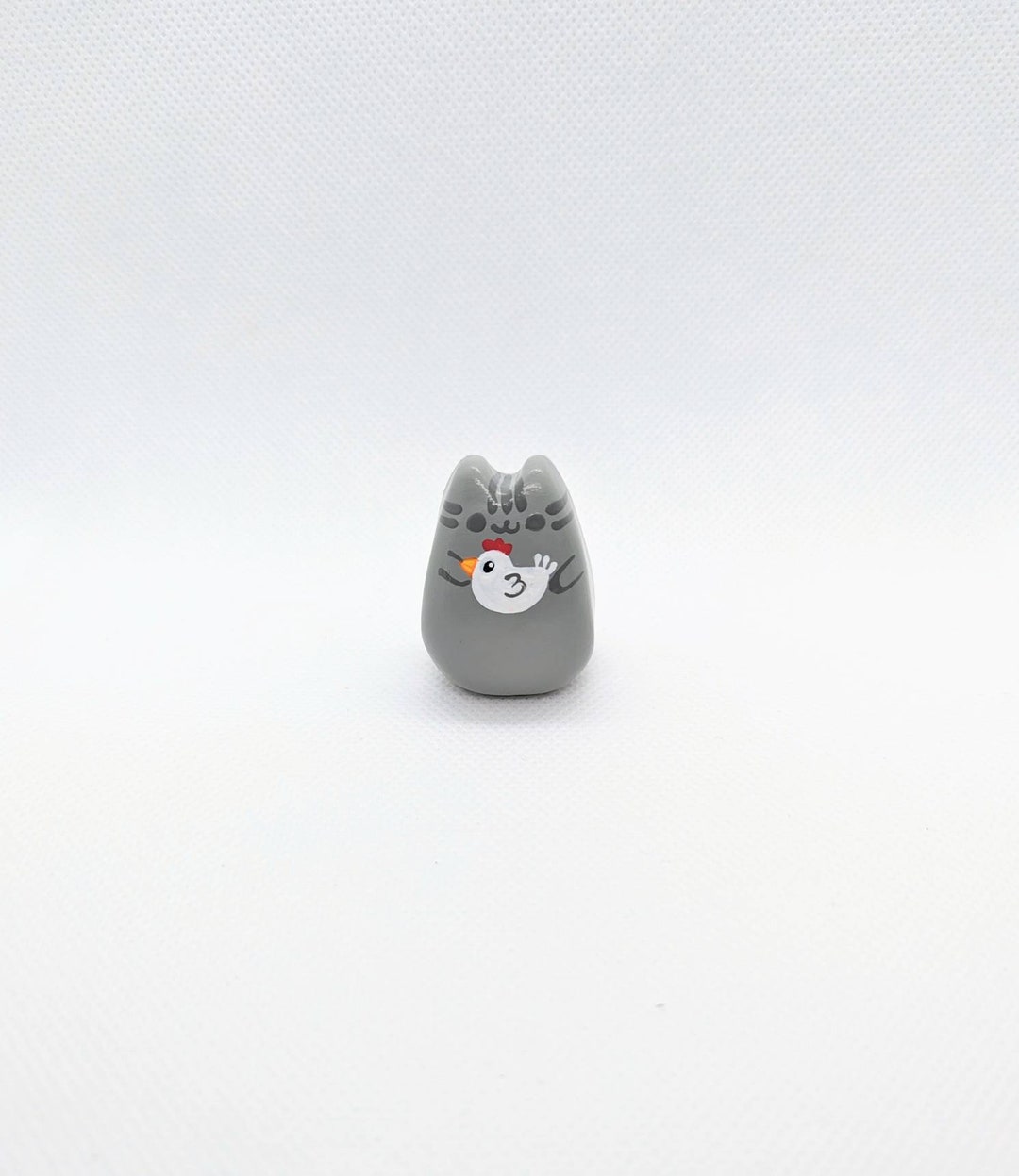 Pusheen the Cat Fat Gray Kitty Chicken Chick Figure Statue - Etsy