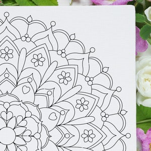 Flower Mandala Printable Coloring Page for Meditation and Mindfulness ...