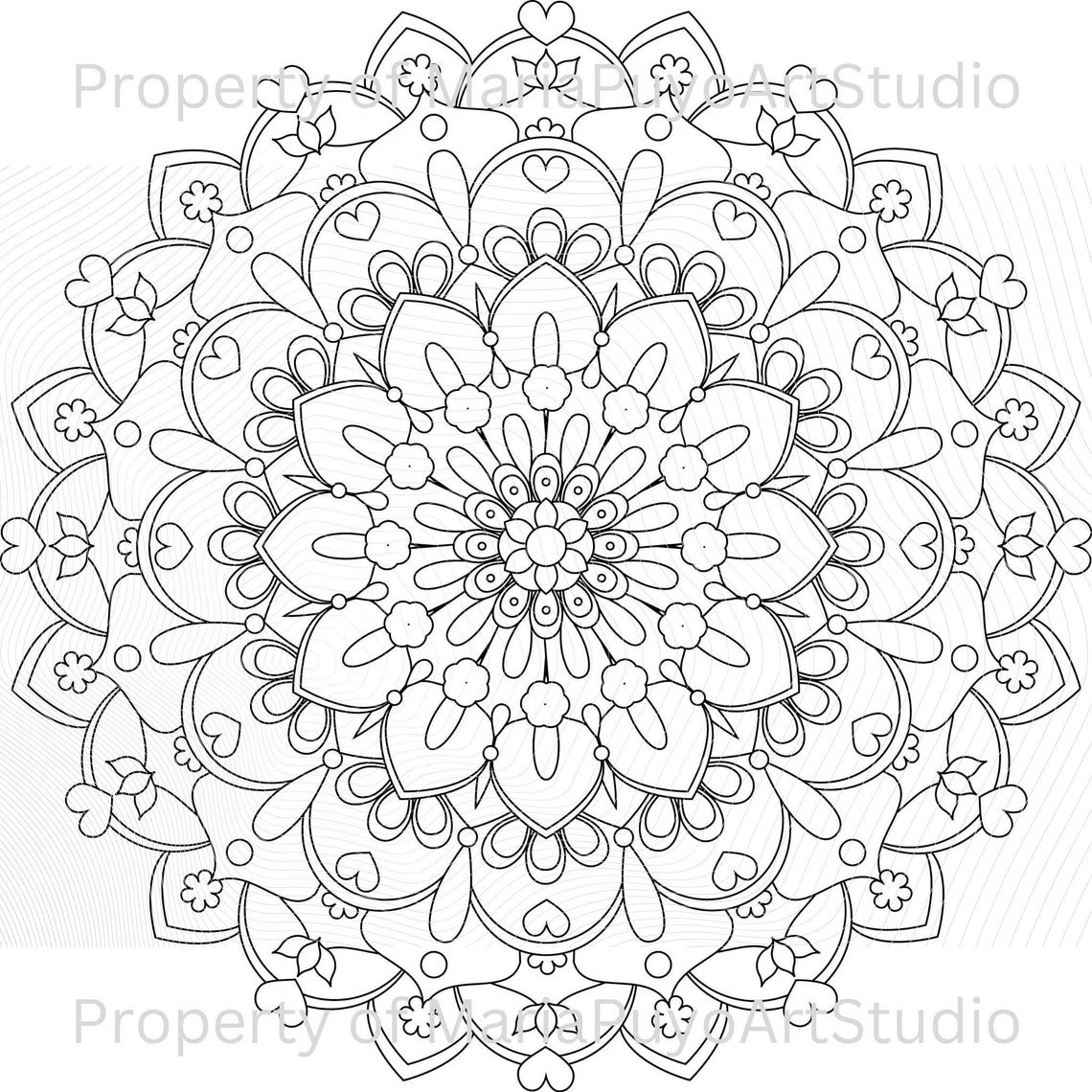 Flower Mandala Printable Coloring Page for Meditation and Mindfulness ...