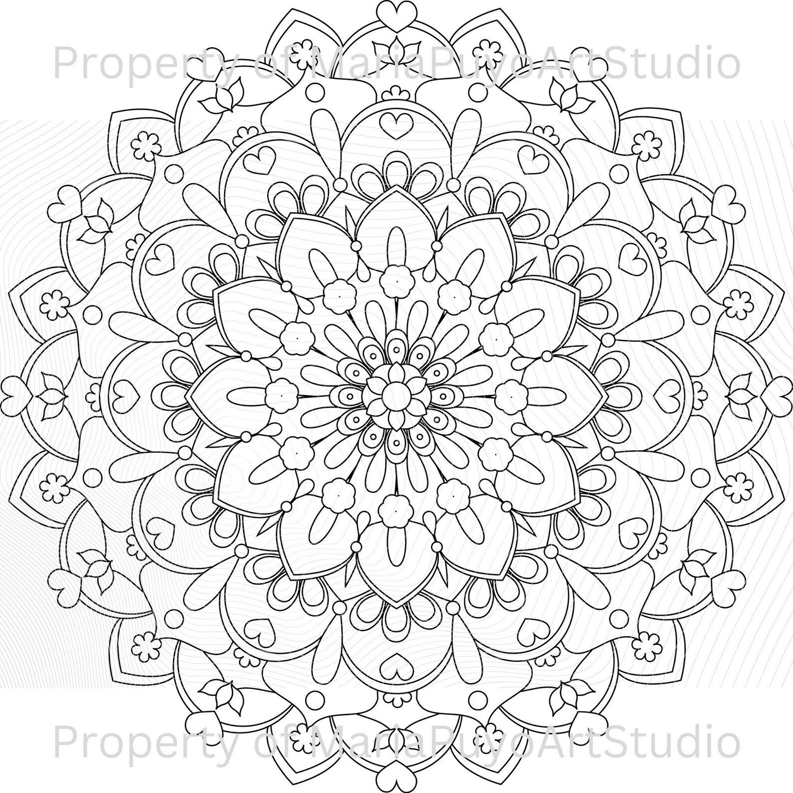 Flower Mandala Printable Coloring Page for Meditation and Mindfulness ...
