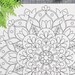 Flower Mandala Printable Coloring Page for Meditation and Mindfulness ...