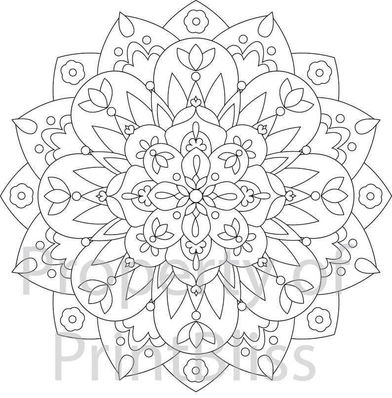 5. Flower Mandala Printable Coloring Page. - Etsy