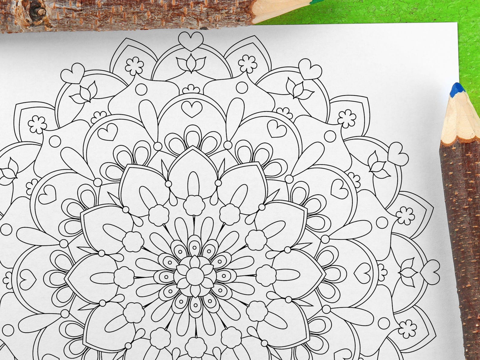Flower Mandala Printable Coloring Page for Meditation and Mindfulness ...