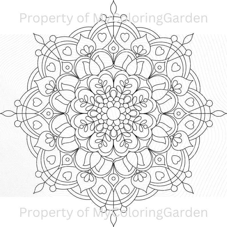 Flower Mandala Printable Coloring Page for Meditation and Mindfulness ...