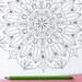 Flower Mandala Printable Coloring Page for Meditation and Mindfulness ...