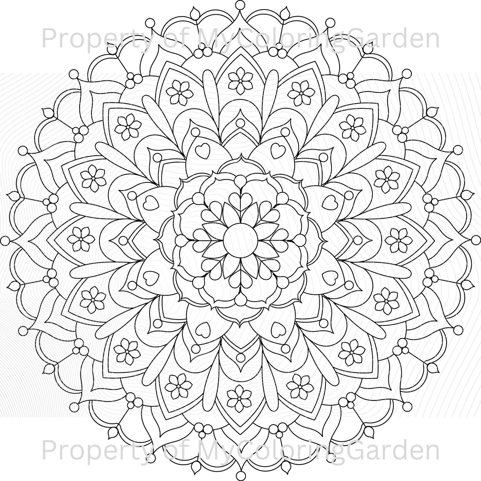 Flower Mandala Printable Coloring Page for Meditation and Mindfulness ...