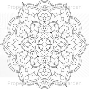 Flower Mandala Printable Coloring Page for Meditation and Mindfulness ...