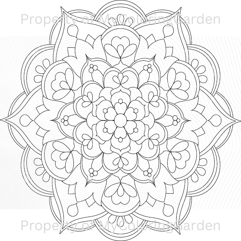 Flower Mandala Printable Coloring Page for Meditation and Mindfulness ...