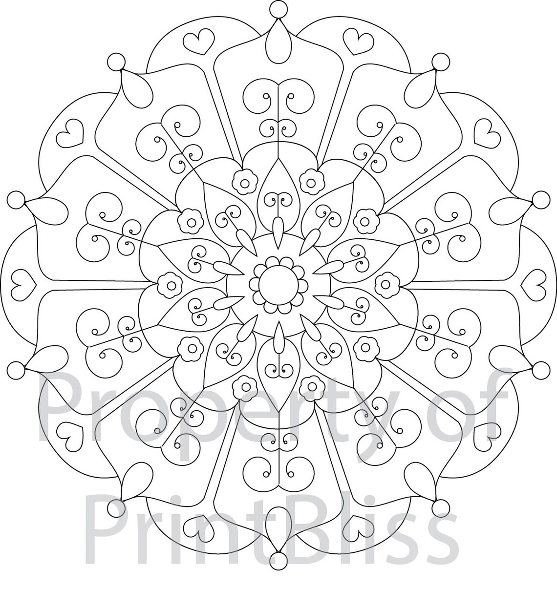 3. Flower Mandala Printable Coloring Page - Etsy