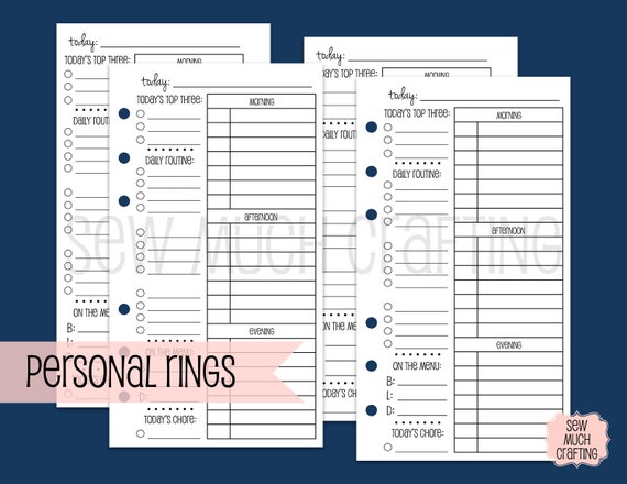 Printed Personal Size Day on One Page With Routine Planner | Etsy