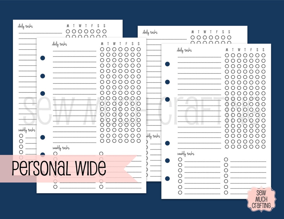 Printed Personal WIDE Weekly Checklist - Etsy