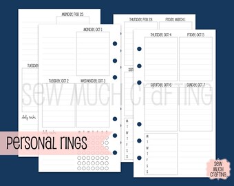 Printed Personal WIDE Week on Two Pages in VERTICAL Layout - Etsy