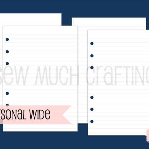 Personal Wide Ring Printable Note Pages Dotted Grid Lined | Etsy