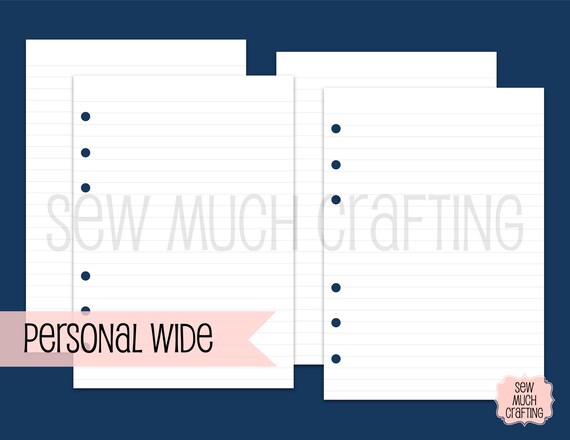 Printed Personal WIDE Lined Paper | Etsy