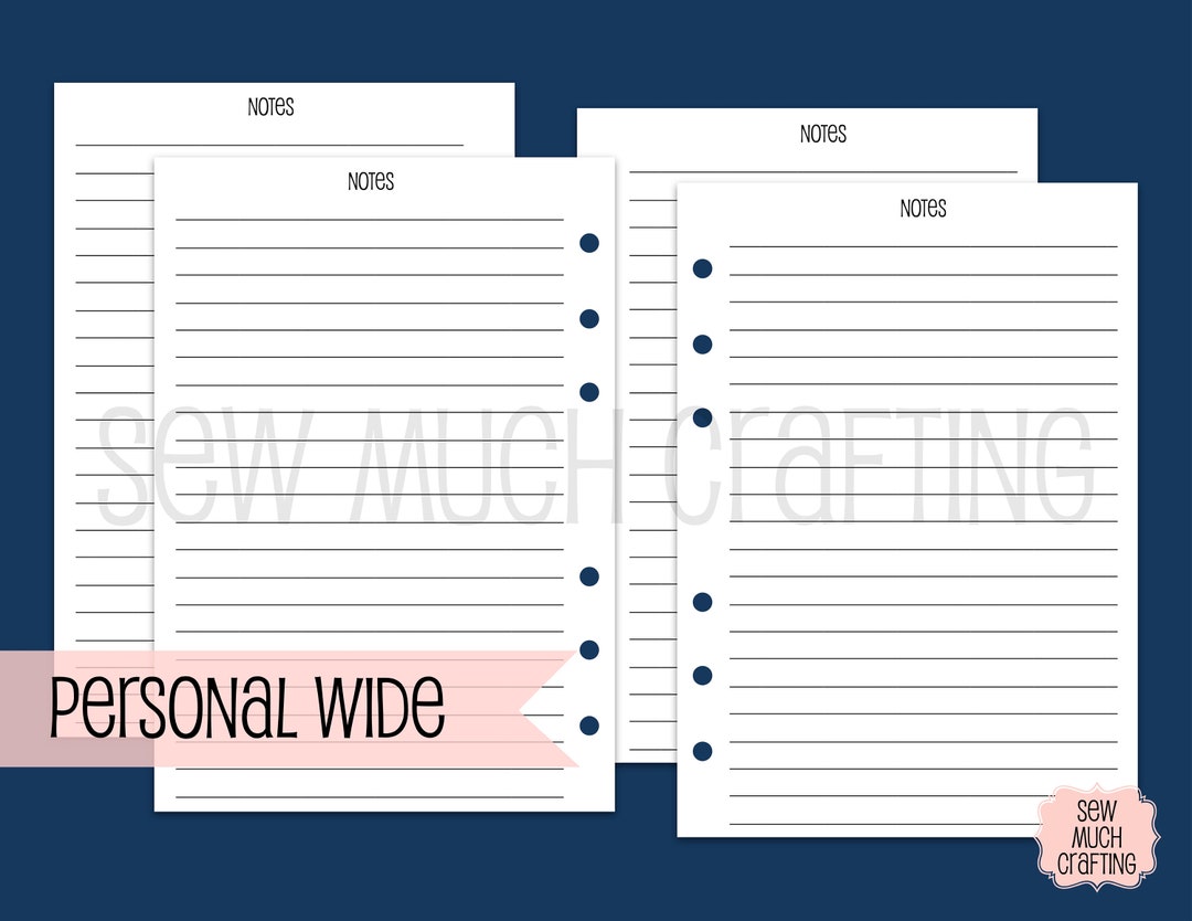 Printed Personal WIDE Notes Inserts - Etsy