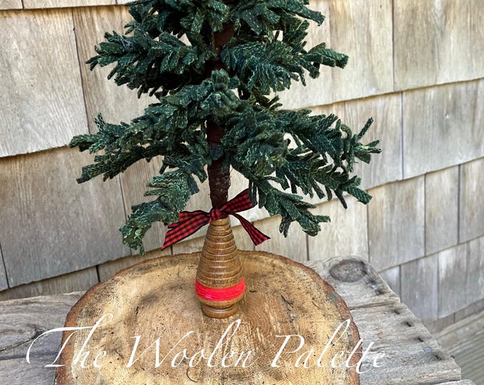12" Wooly Pine Tree With Cop Shuttle Bobbin Base - Etsy