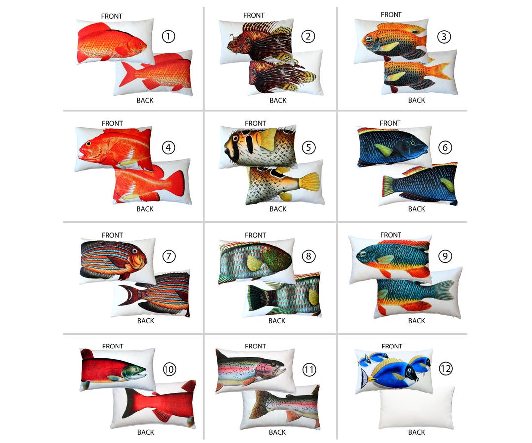 Fish Pillow 12x19 (insert Included) - Etsy