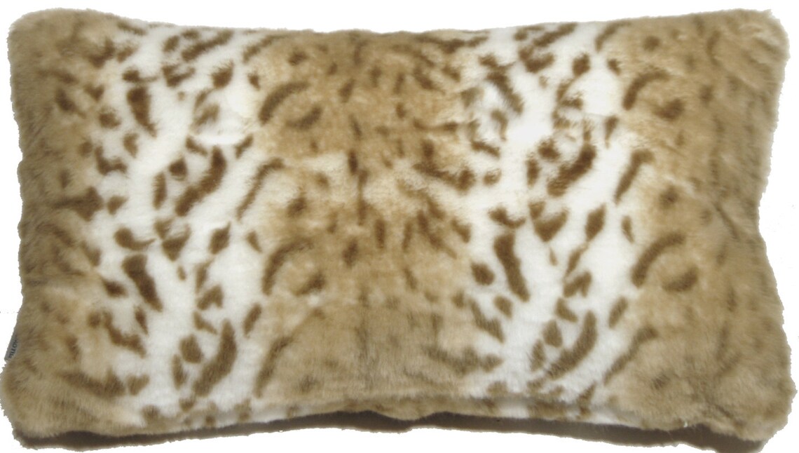 Pillow Decor Tawny Lynx Faux Fur Throw Pillow - Etsy