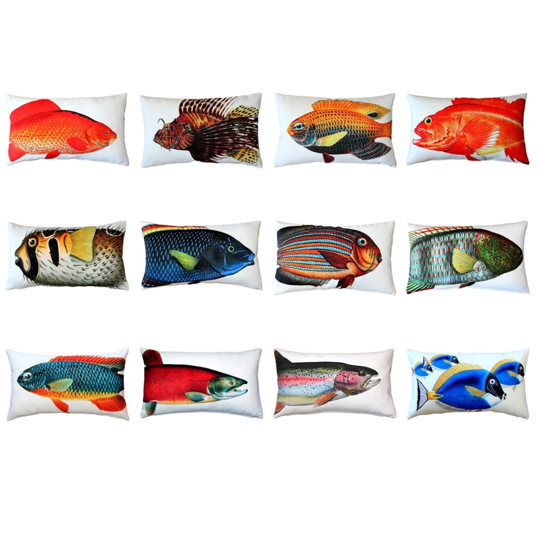 Fish Pillow 12x19 insert Included - Etsy