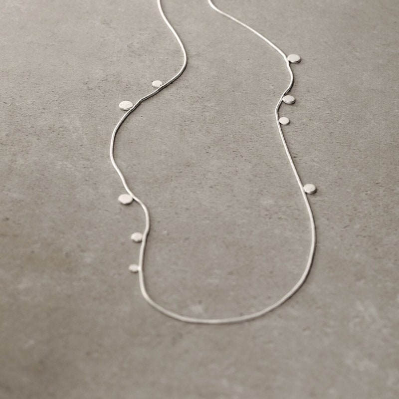 Long Silver Necklace - Etsy