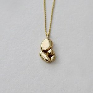 Minimalist 14k Gold Necklace, Abstract Gold Necklace, Solid Gold ...