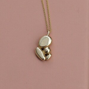 Minimalist 14k Gold Necklace, Abstract Gold Necklace, Solid Gold ...