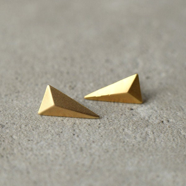 Gold Triangle Earrings - Etsy