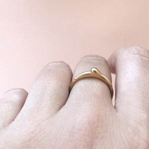 Mercury Drop Thin Ring, Minimalist Silver or Gold Ring, Stacking Ring ...