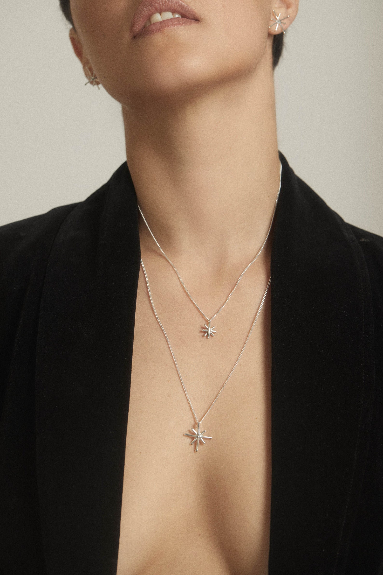 Star Necklace for Woman, Silver Star Necklace, Celestial Necklace ...