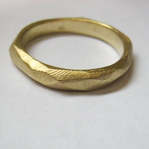 14k Gold Faceted Wedding Rings Set, Engagement, Men Wedding Ring, Women ...