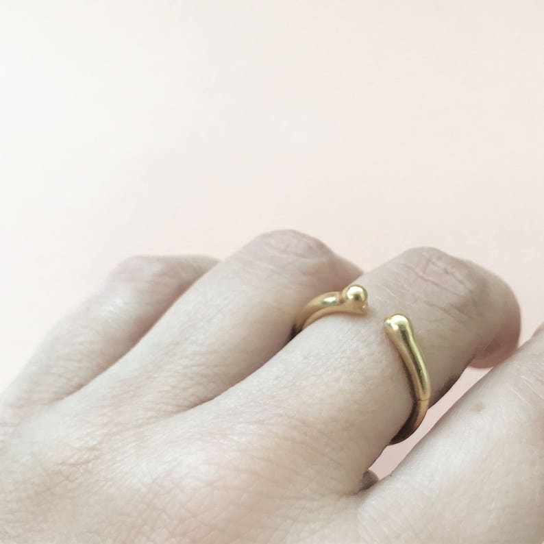 Open Mercury Ring Minimalist Silver or Gold Ring Adjustable | Etsy