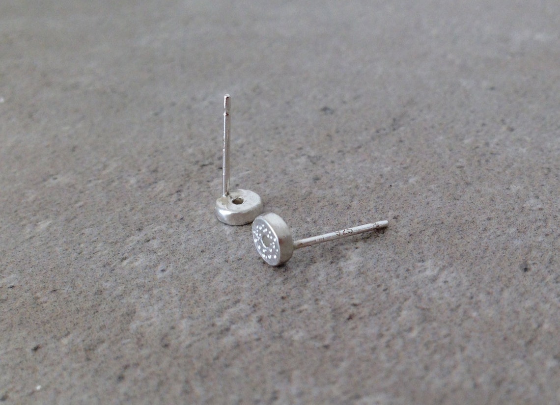 Silver Dot Earrings, Sterling Silver Studs, Minimalist Posts, Holiday ...
