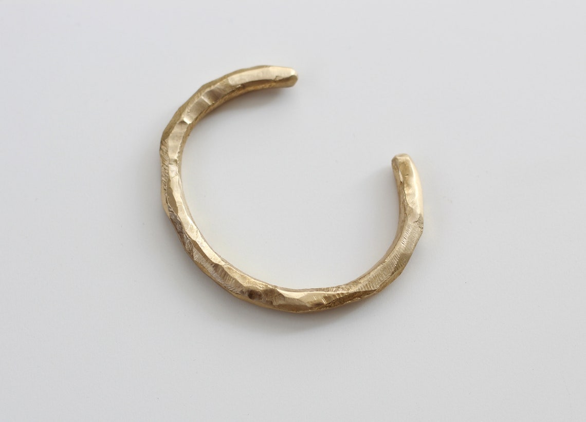 Faceted Brass Cuff Hand Made Thick Cuff Unisex Cuff for - Etsy