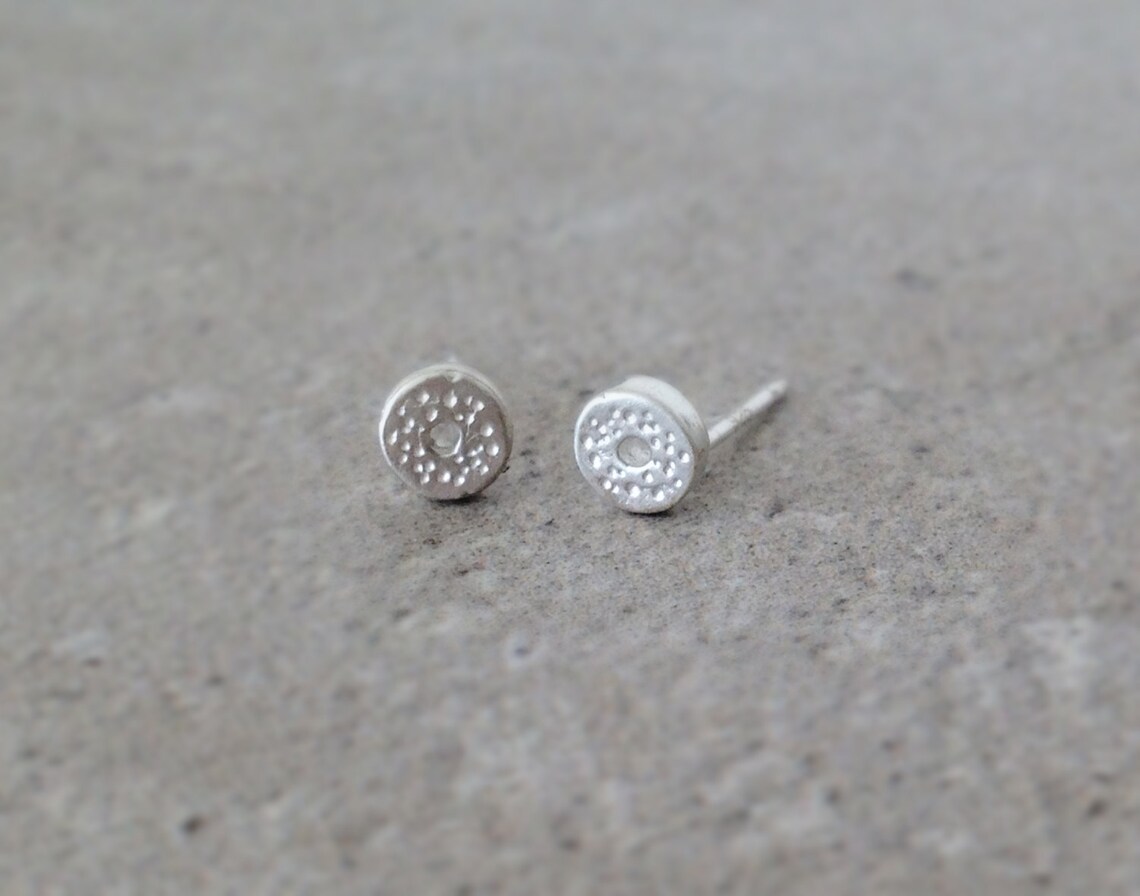 Silver dot earrings sterling silver studs Minimalist posts | Etsy