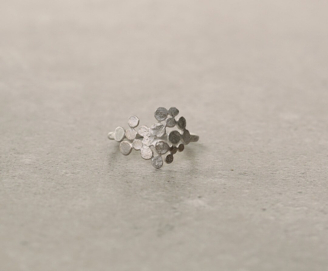 Cluster Ring, Gold Ring for Women, Dots Ring, Minimalist Silver Ring ...