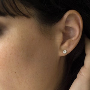 Silver Dot Earrings Sterling Silver Studs Minimalist Posts - Etsy