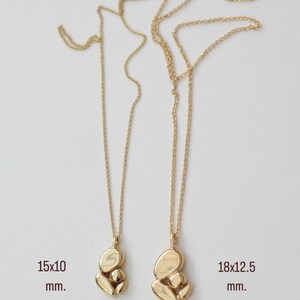 Minimalist 14k Gold Necklace, Abstract Gold Necklace, Solid Gold ...