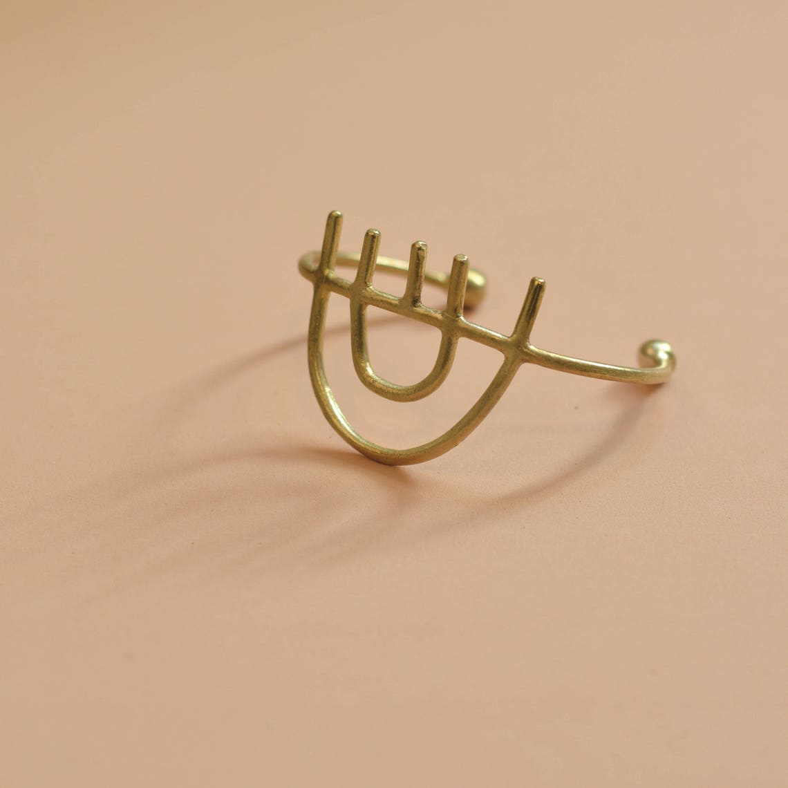 Ally Cuff Solid Brass Bracelet Studio Baladi Hand Made Raw - Etsy Israel