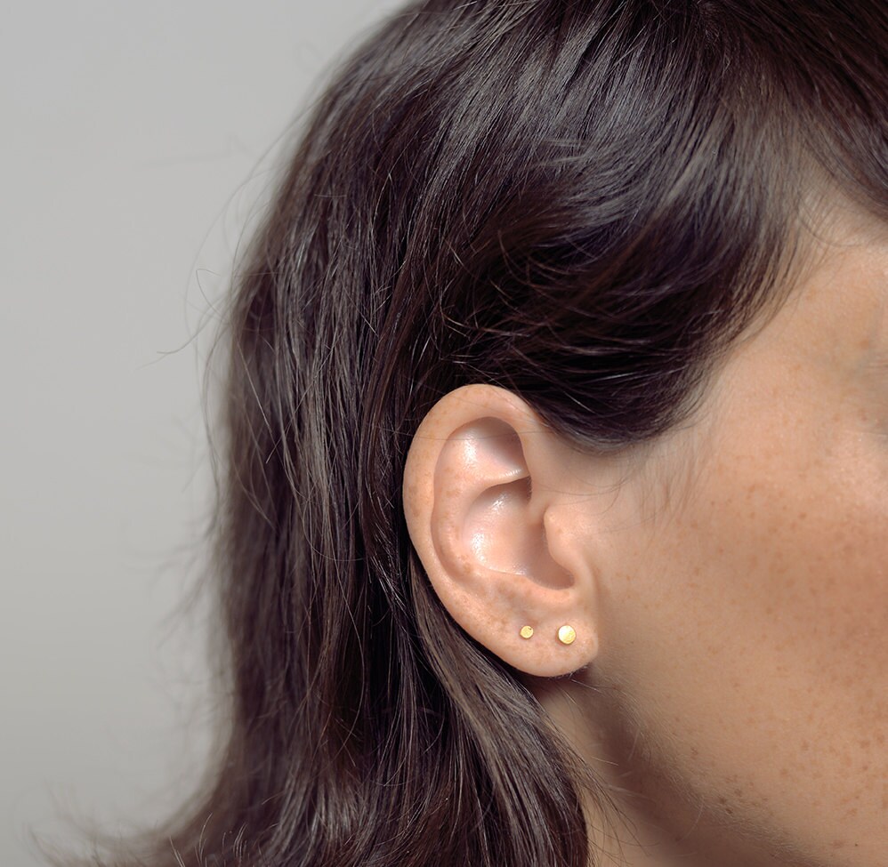 Silver Dot Earrings Sterling Studs Minimalist Earrings Gift - Etsy