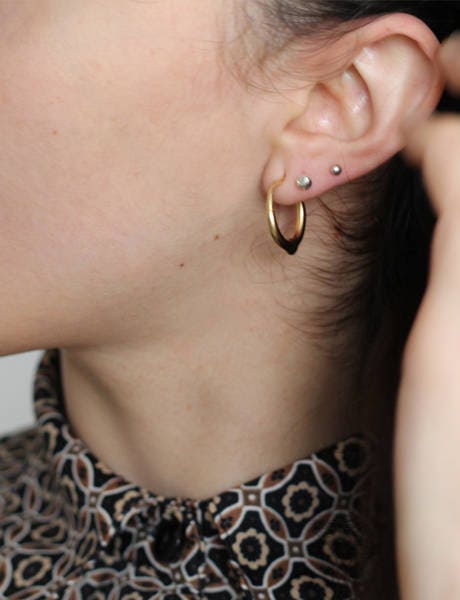 Minimalist Nugget Stud Earrings Small 14k Solid Gold or | Etsy