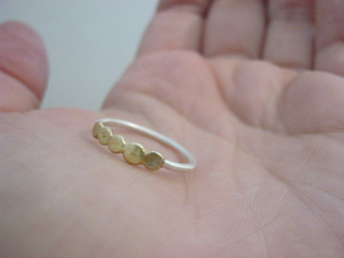 Silver and Brass Ring Delicate Hand Made Ring Wedding Ring - Etsy