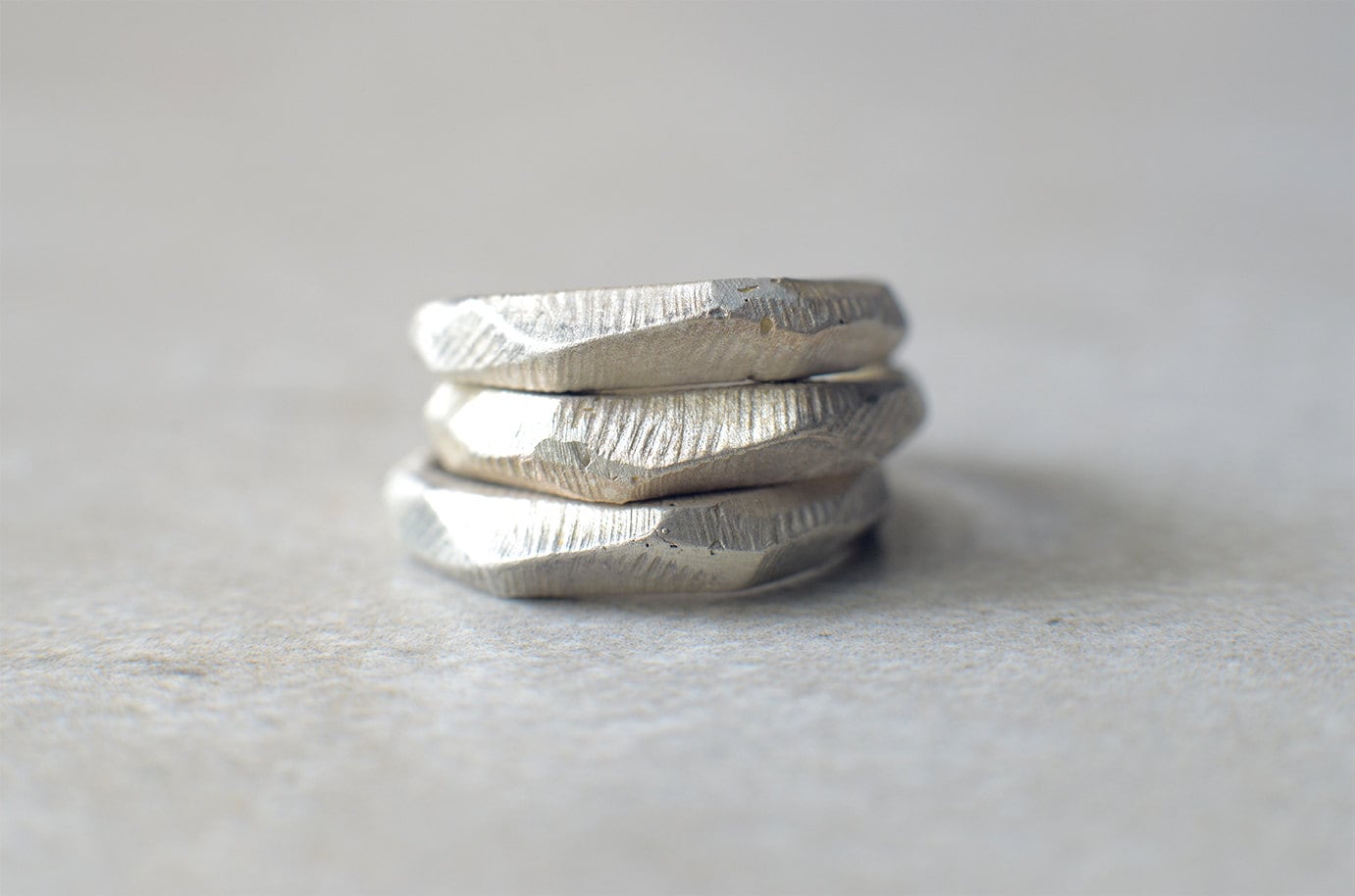 Faceted Ring Silver Stacking Ring Geometric Ring Minimalist | Etsy